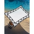 Art Frame Sun Shade Sail 6.5' x 10', Geometric Black Morocco Printed ...