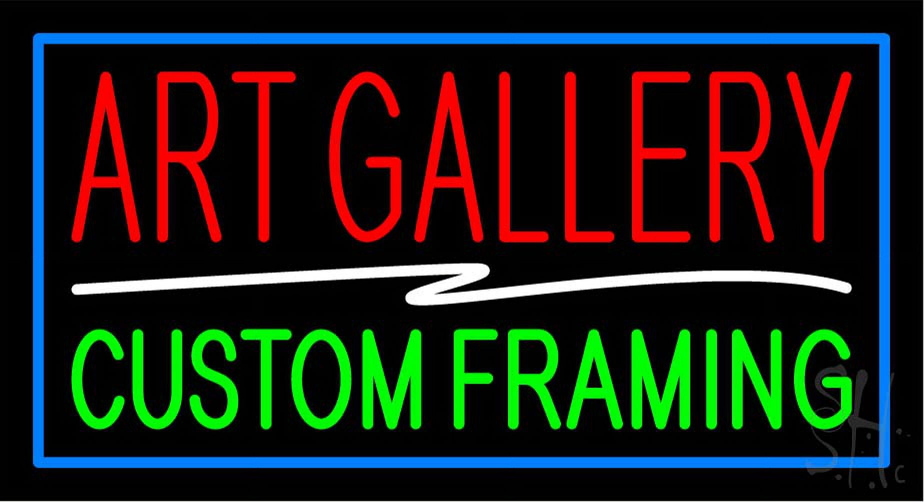 Art Gallery Custom Framing LED Neon Sign 13 x 24 - inches, Black Square ...