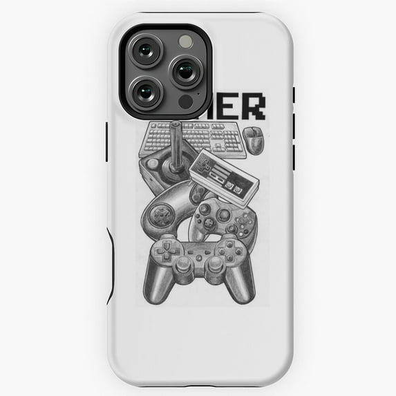 Art Gamer Retro Player Graphic Design iPhone Case 11 12 13 14 15 16 17 ...