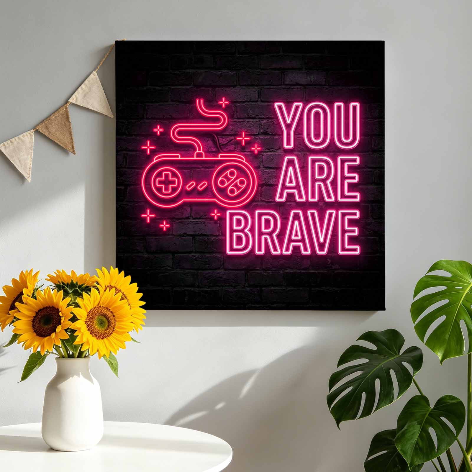 Art Gaming Icons Canvas Wall Art for Living Room, Multi Panel Neon ...