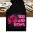 Art Gaming Icons Cotton Linen Table Runner Multi Panel Neon Letter Pink ...