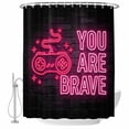 Art Gaming Icons Shower Curtain Set with Hooks, Multi Panel Neon Letter ...