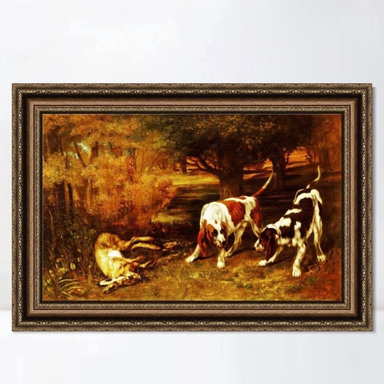 Art Giclee Print Hunting Dogs By Gustave Courbet Home Office Decor Art ...
