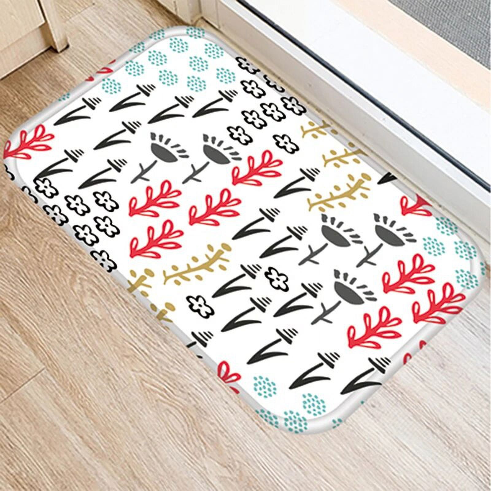 Art Graffiti Flannel Floor Mat Geometric Bathroom Decor Carpet Non-Slip ...