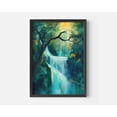 Art For Your Home Nature Forest Waterfall Zen Style Green And Blue ...
