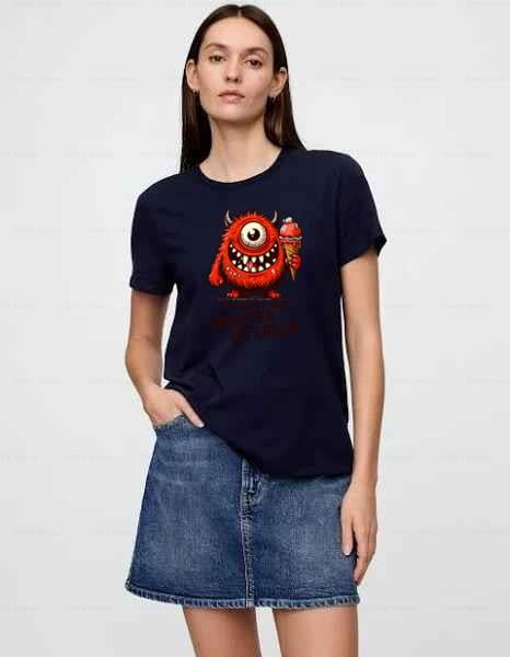 Art Illustration Cute Disgusting Monster Vintage Style Graphic Tee, for ...