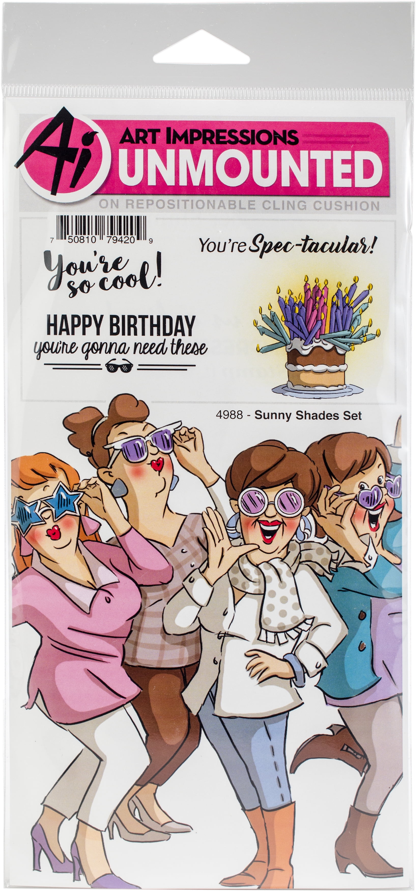 Art Impressions Girlfriends Cling Rubber Stamps Sunny Shades - Walmart.com