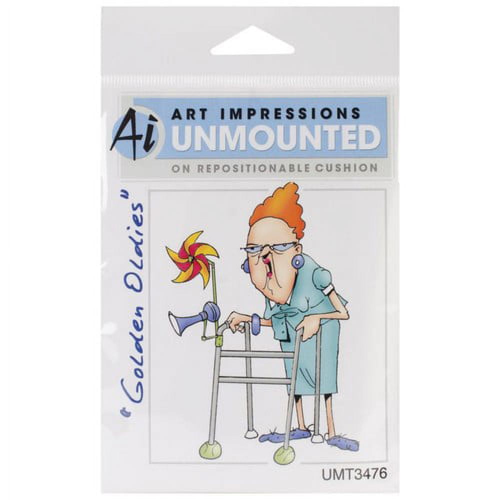 Art Impressions Golden Oldies 4" x 2 1/4" Cling Rubber Stamp; Jean ...