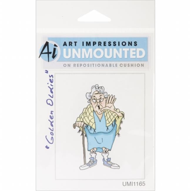 Art Impressions Golden Oldies Cling Rubber Stamp 7"X4"-Flo, Pk 3 ...