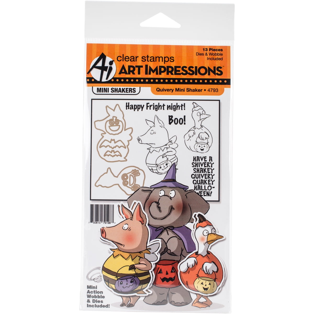 Art Impressions Mini Shakers Card Cling Rubber Stamps 4"X6"-Quivery, Pk ...