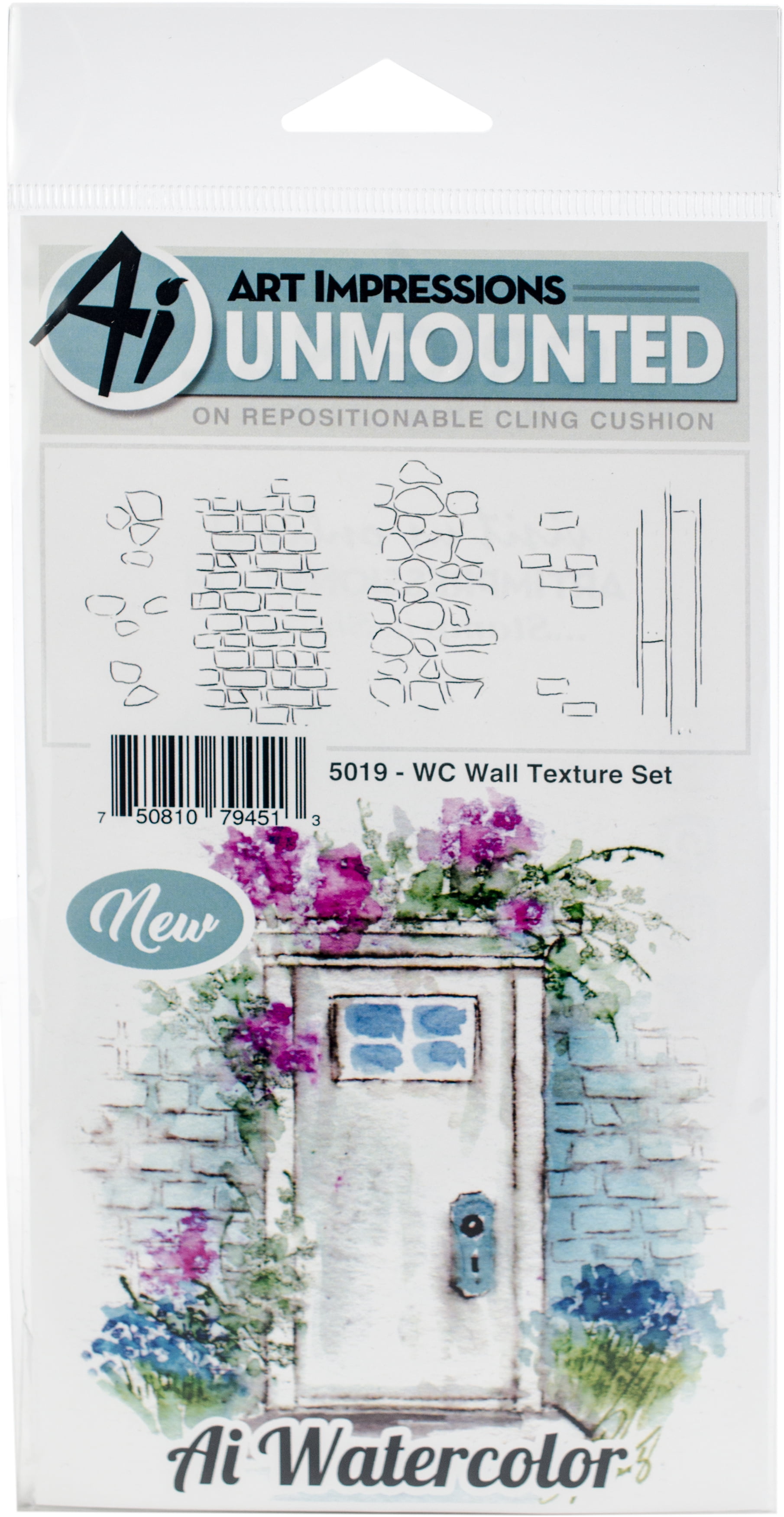 Art Impressions Watercolor Cling Rubber Stamps -Wall Texture - Walmart.com
