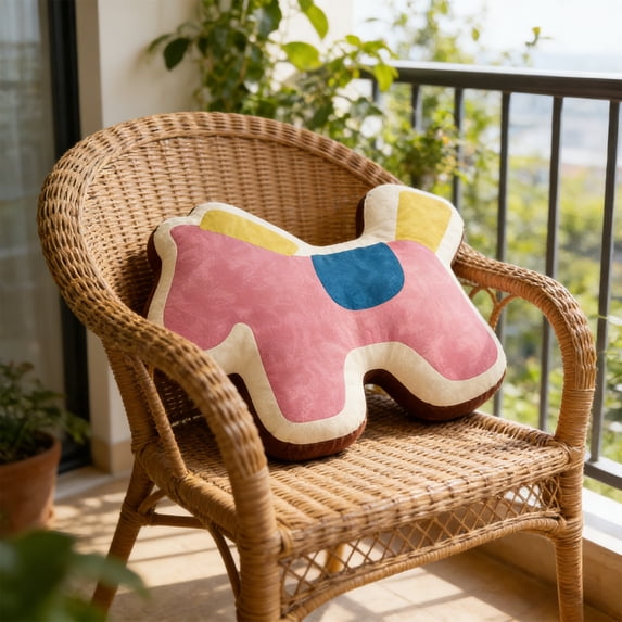 Art Irregular Throw Pillow -Plush Cushion Design, Decorative Pillow for ...