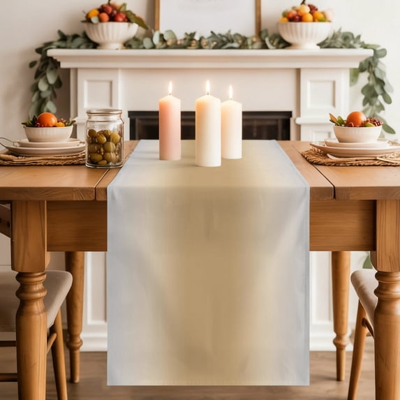 Art Khaki Brown Dining Table Runner, Vintage White Brown Ombre ...