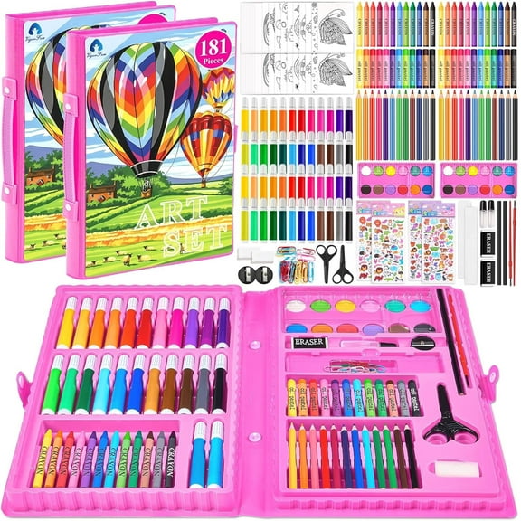 Arts and Crafts Supplies, 183-Pack Drawing Painting Set for Kids Girls ...
