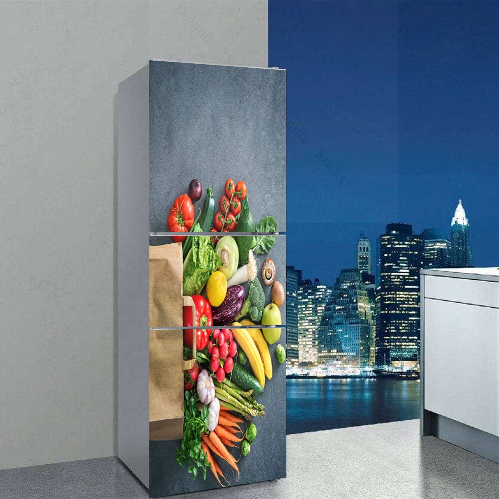 Art Kitchen Refrigerator Sticker Full Film Kitchenware Peel & Stick ...
