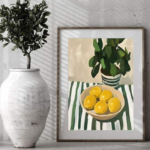 Art Lemons Still Life Lemon Zesty Citrus Minimalist Art Eclectic Boho ...
