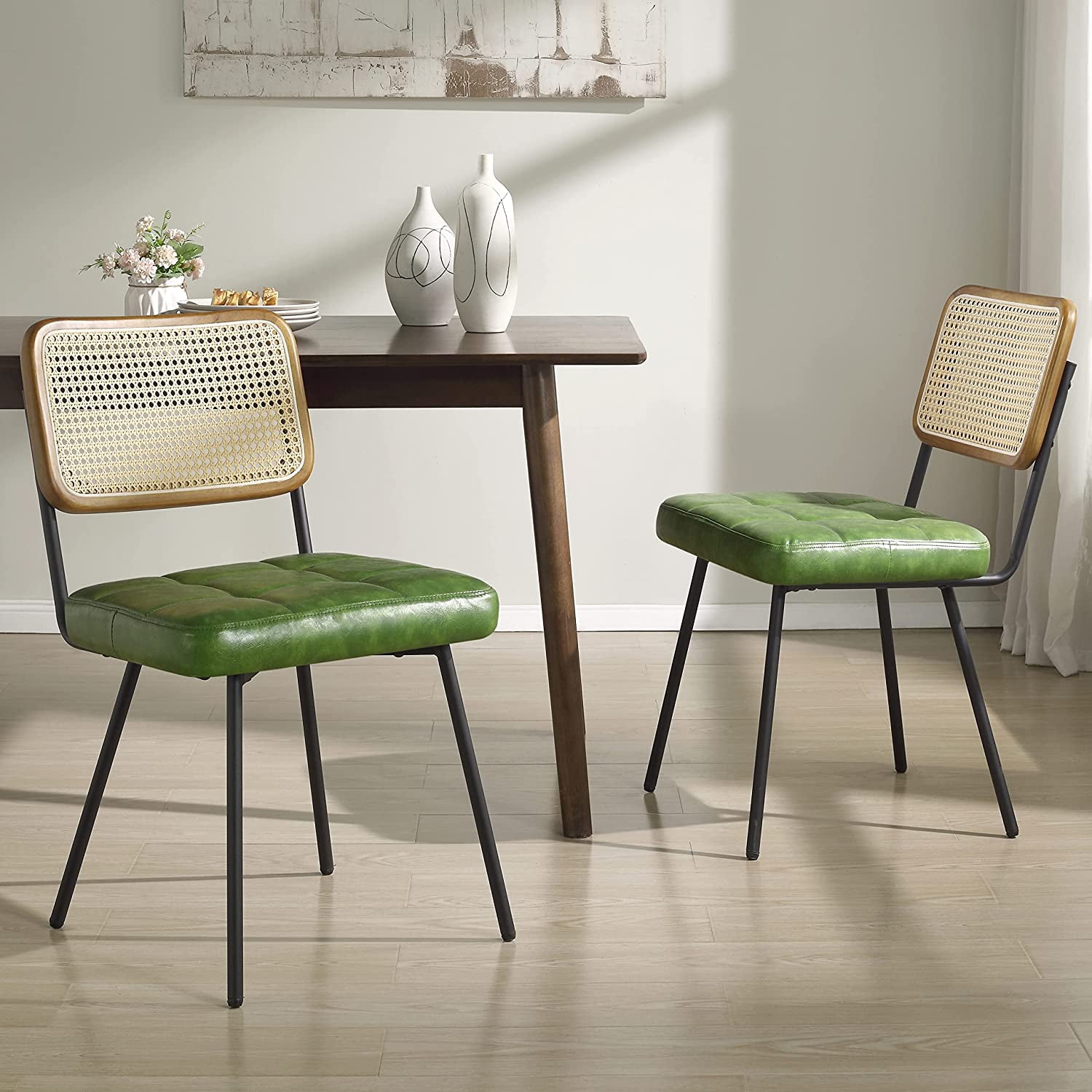 Art Leon Boho Dining Chairs Set of 2 - Mid Century Modern Dining Room ...