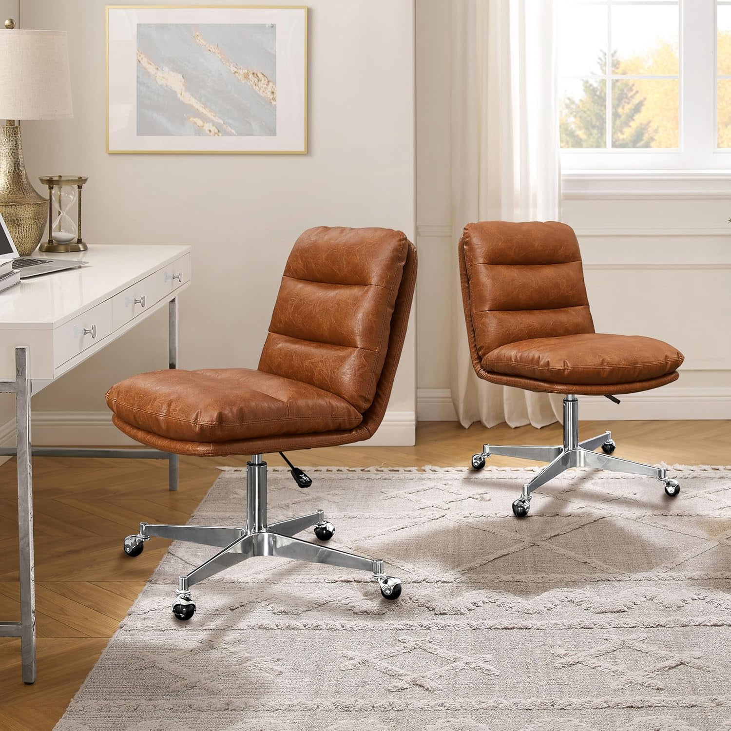 Art Leon Office Chair with Wheels - Mid Century Modern Swivel Chair ...
