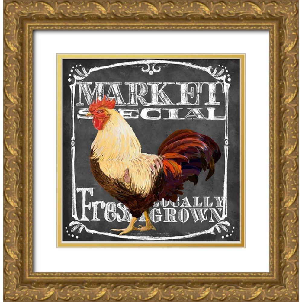 Art Licensing Studio 12x12 Gold Ornate Wood Framed with Double Matting Museum Art Print Titled ...