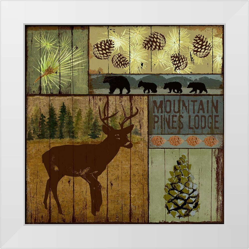 Art Licensing Studio 15x15 White Modern Wood Framed Museum Art Print Titled - Pines and Oaks III ...