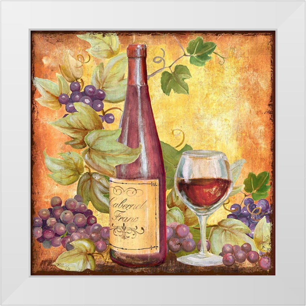 Art Licensing Studio 20x20 White Modern Wood Framed Museum Art Print Titled - Grapevine And Wine ...