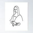 Art Line Drawing Mona Lisa Simple Minimalist Sketch Poster Wall Art ...