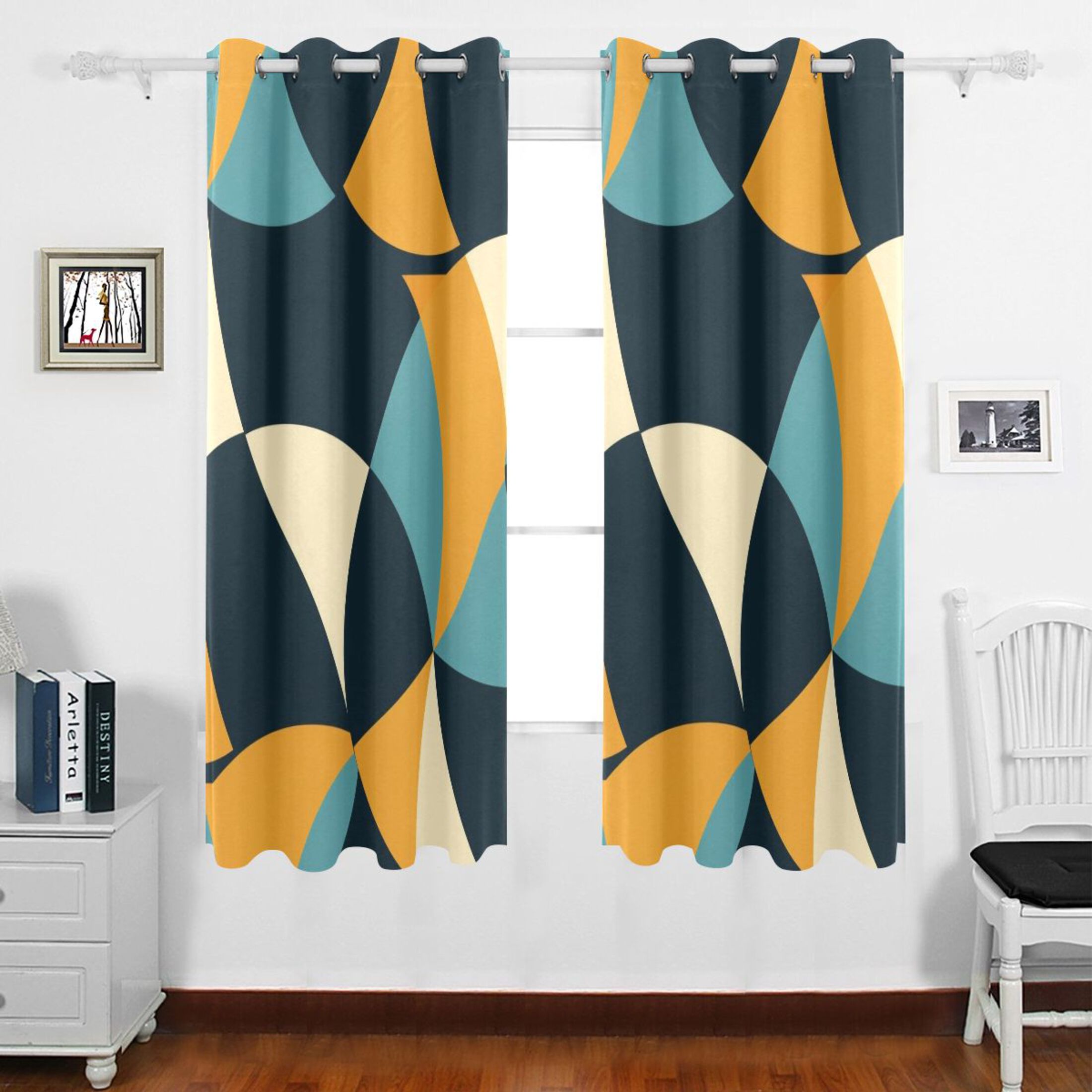 Art Lines Grommet Blackout Curtains Thermal Insulated Window Curtain ...