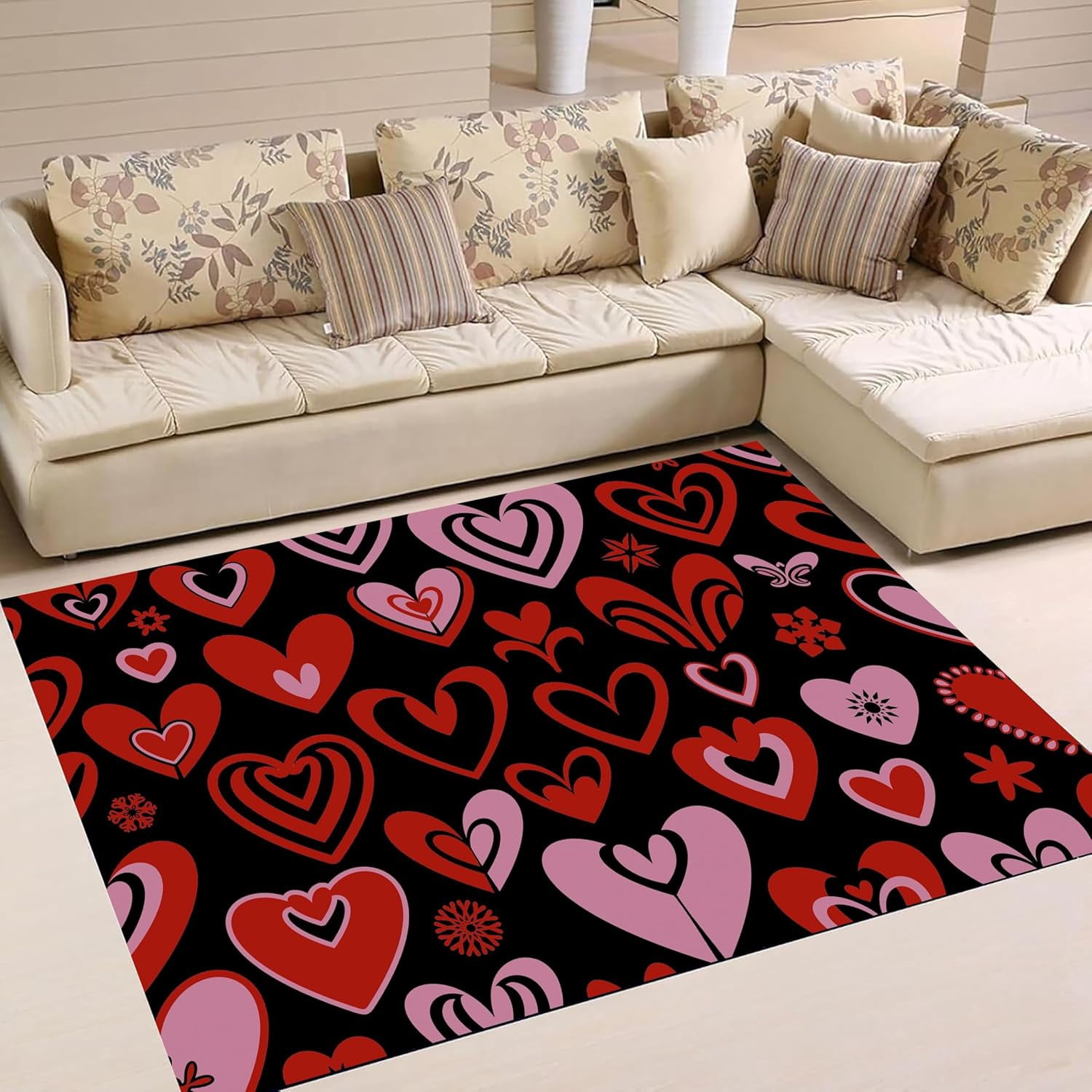Art Love Area Rugs, 3x5ft, Magic Aesthetics Heart Rug, Low Pile Non ...