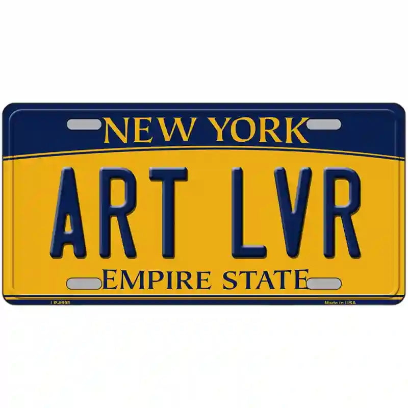 Art Lvr New York Metal Novelty License Plate 7" x 4" Motorcycle (MP ...