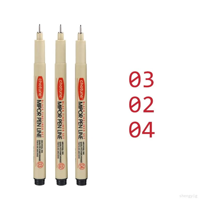Art Manga Outlining Pen Pigment Liner Micron Pen Marker set Hook Line ...