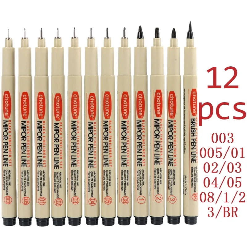 Art Manga Outlining Pen Pigment Liner Micron Pen Marker set Hook Line ...