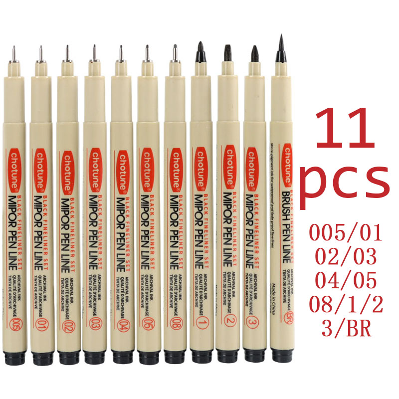 Art Manga Outlining Pen Pigment Liner Micron Pen Marker set Hook Line ...