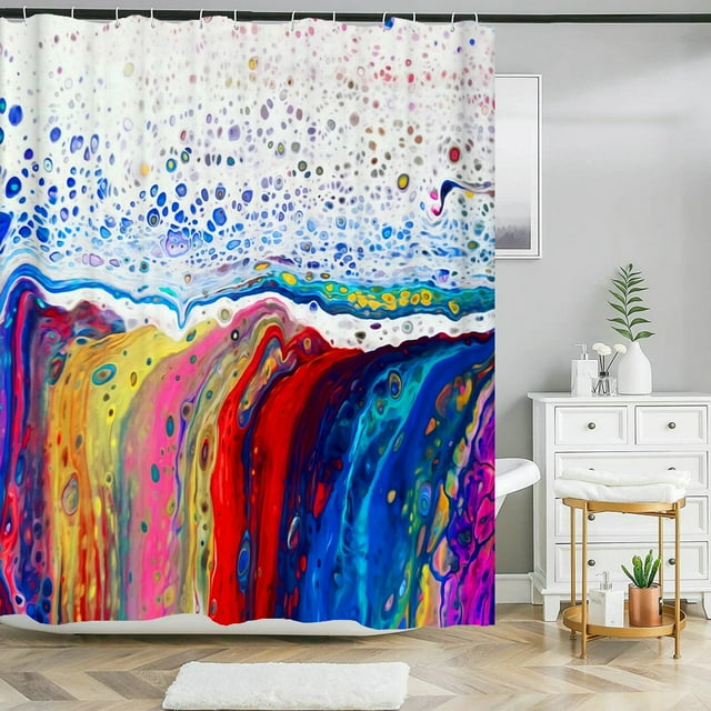 Art Marble Print Shower Curtain Waterproof Bathroom Curtain Modern ...