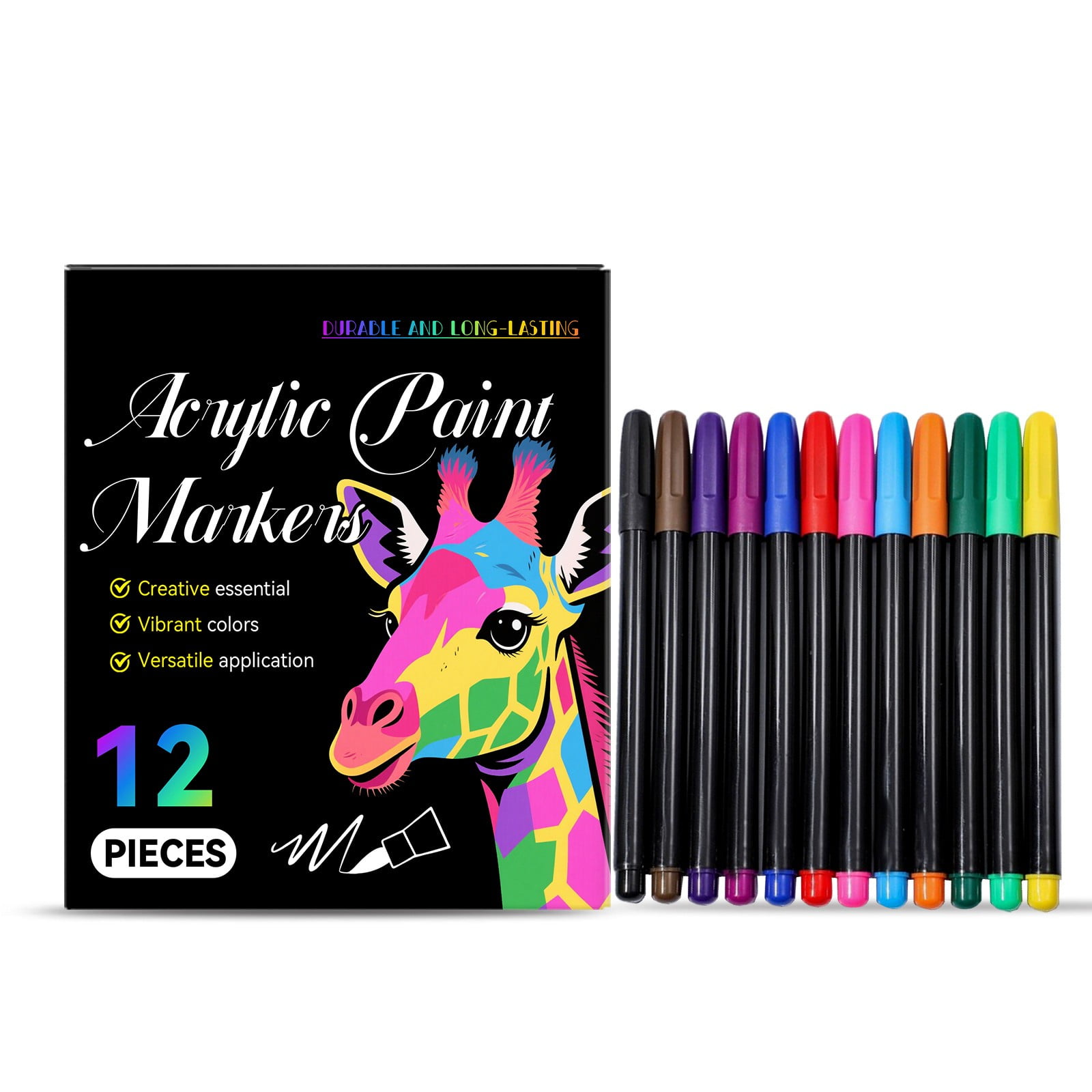 Art Markers Set of 12 Colors 10ml Water-Based Drawing Pens for Adult ...