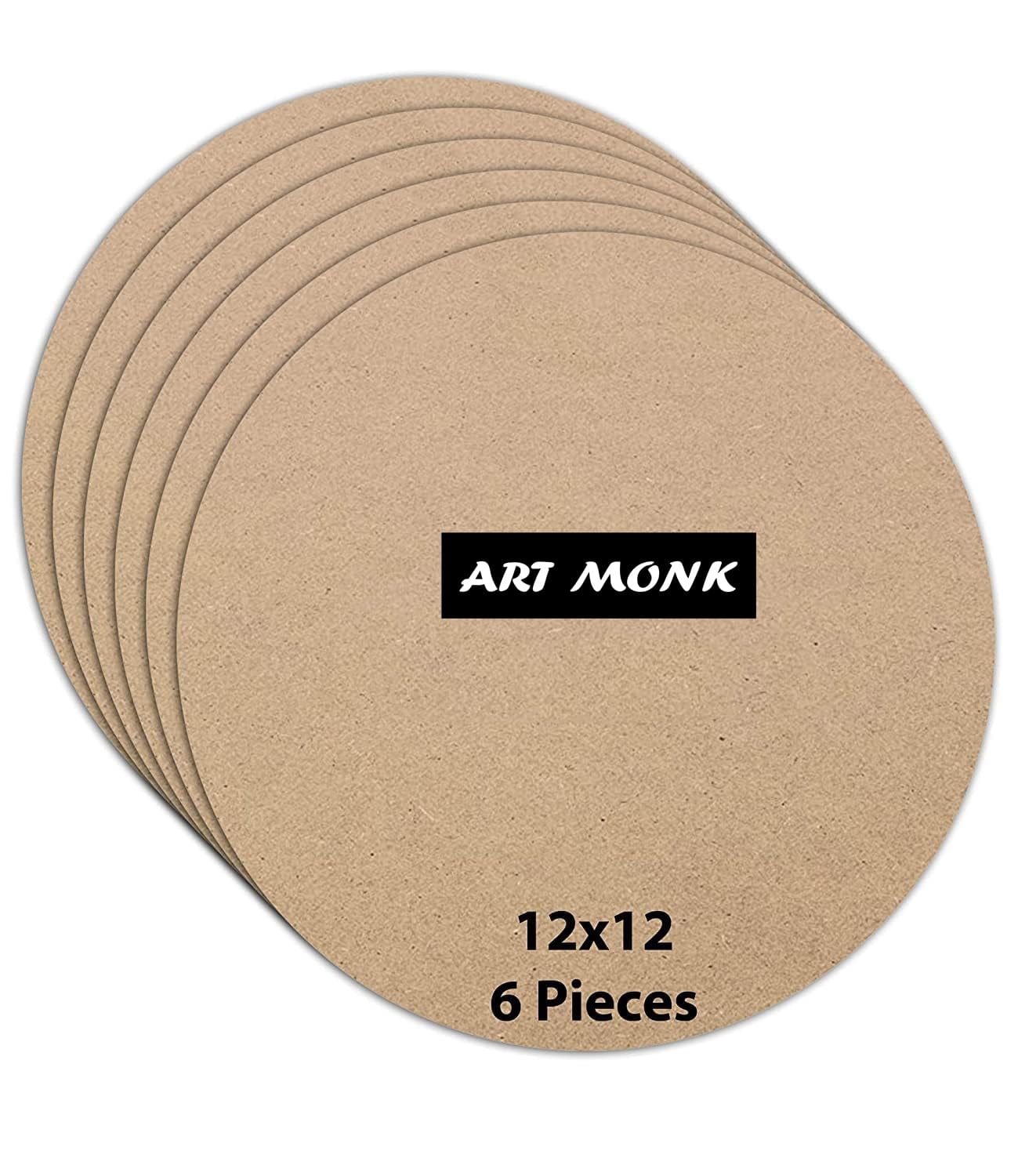 Art Monk 6 Piece Round MDF Boards for Art and Craft Wood Round MDF ...