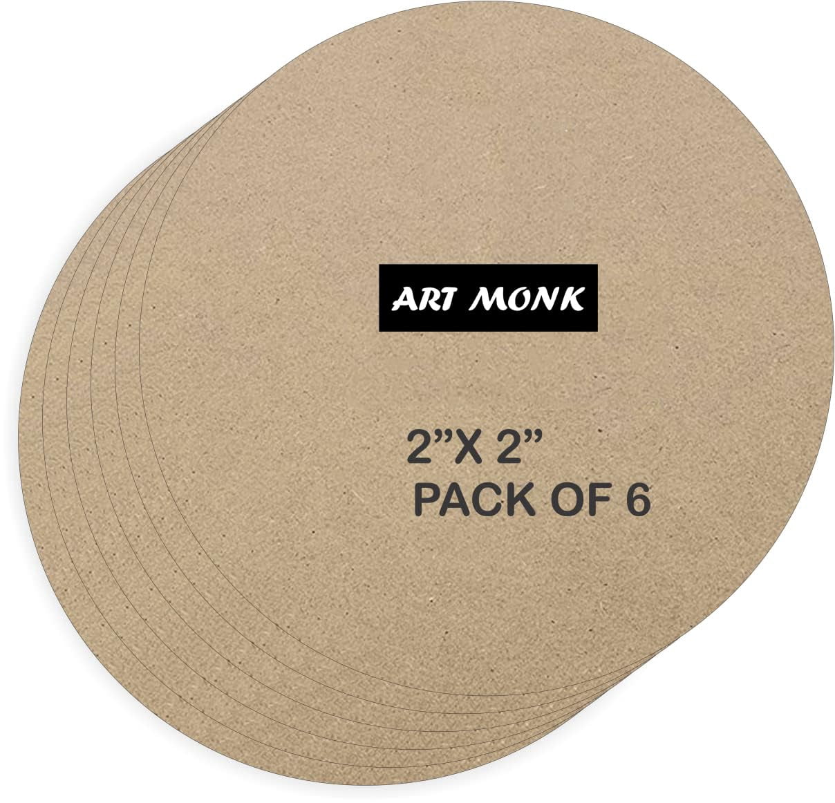 Art Monk 6 Piece Round MDF Boards for Art and Craft Wood Round MDF ...