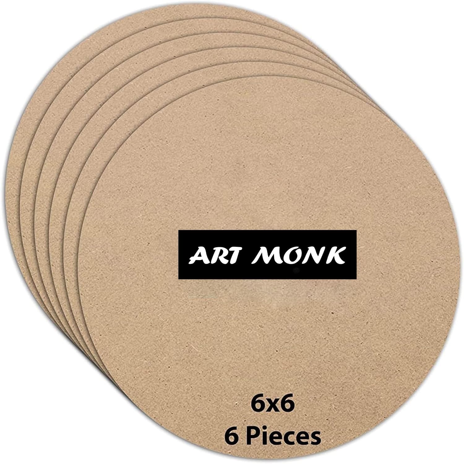 Art Monk 6 Piece Round MDF Boards for Art and Craft Wood Round MDF ...