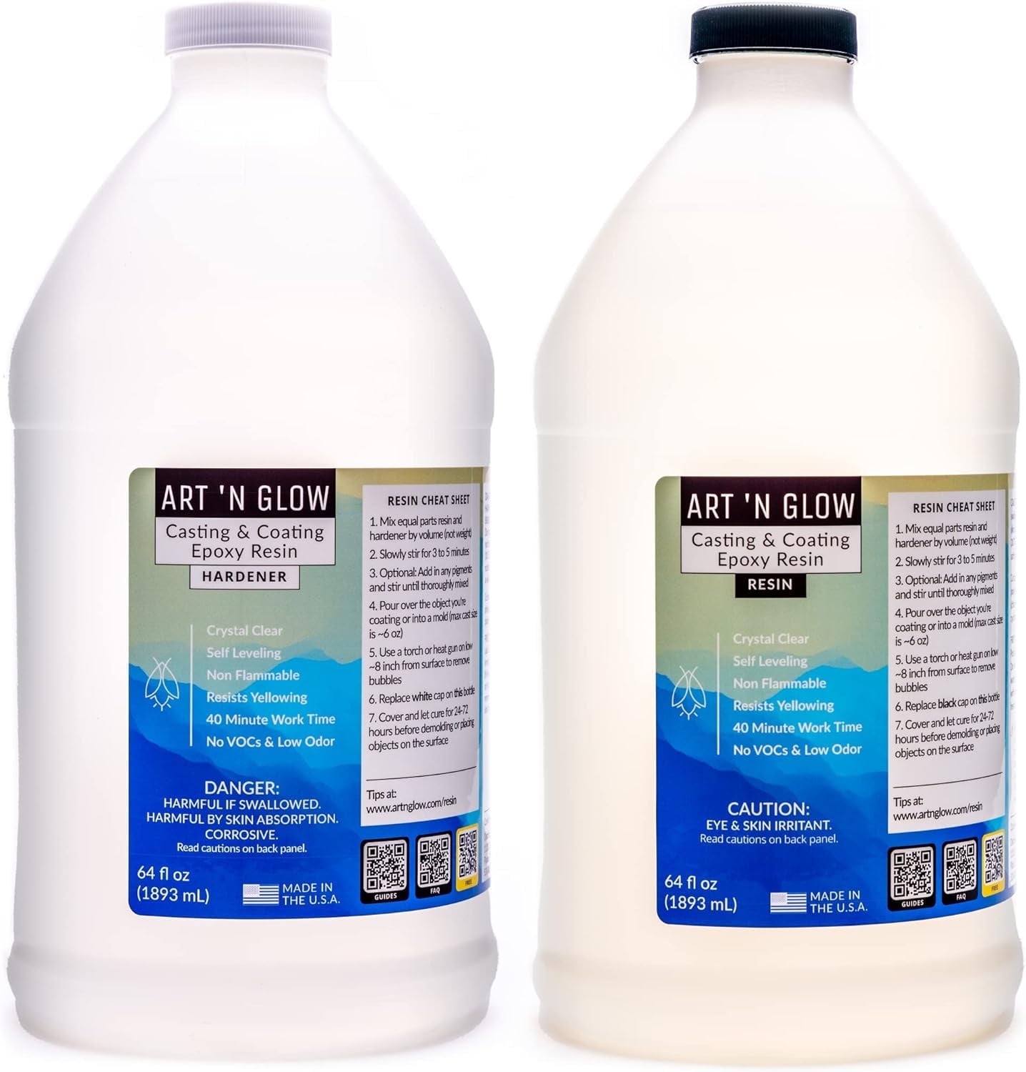 Art 'N Glow Epoxy Resin, Clear Casting and Coating, 1 Gallon Kit, Food ...