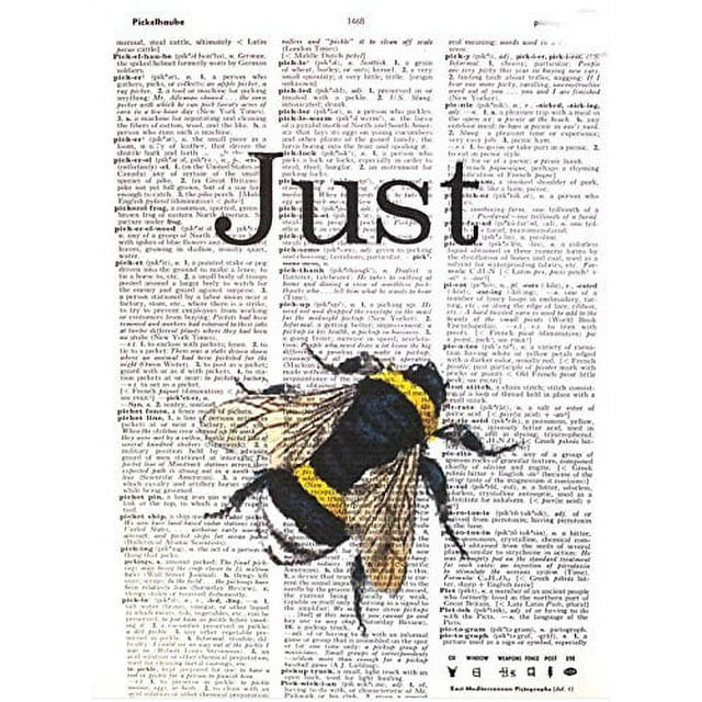 Art N Wordz "Just B" Bumble Bee Original Dictionary Sheet Pop Art Wall ...