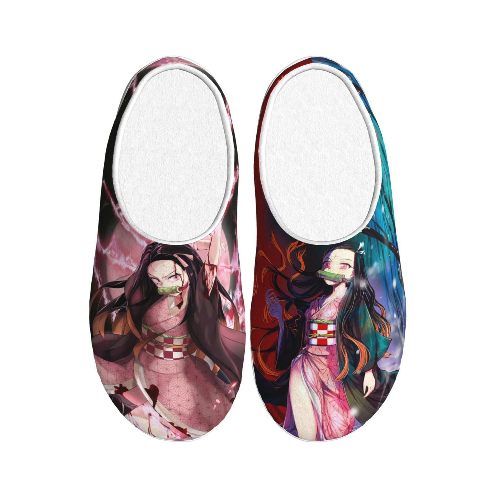 Art Nezuko Kamado House Cotton Slippers Slip-On Indoor Memory Foam ...