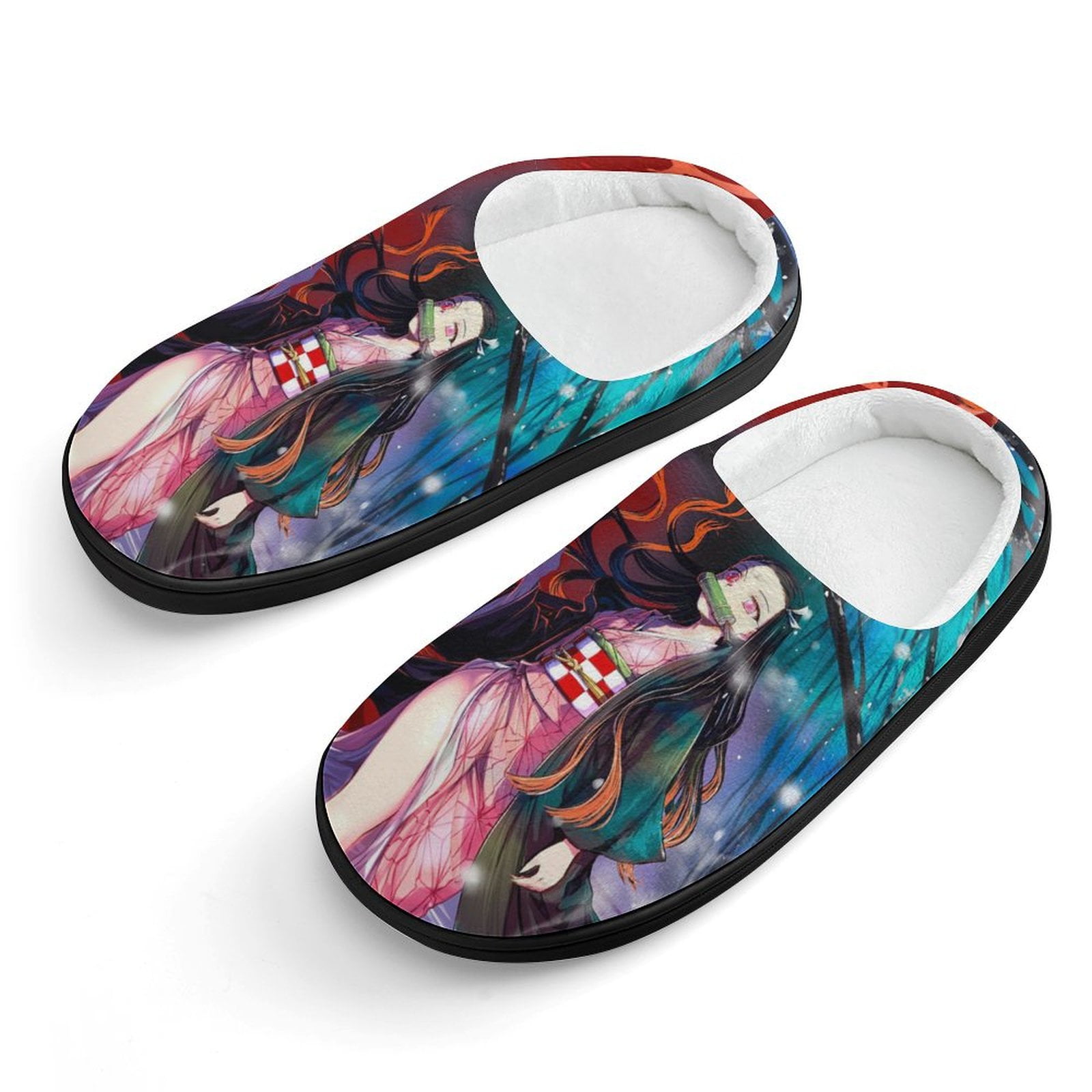 Art Nezuko Kamado Kids Cotton Slippers Slip-on Indoor Memory Foam House ...