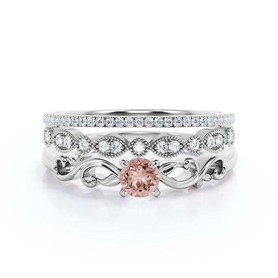 Art Nouvea Vintage Twisted Salt And Pepper 1.50 Carat Round Cut ...