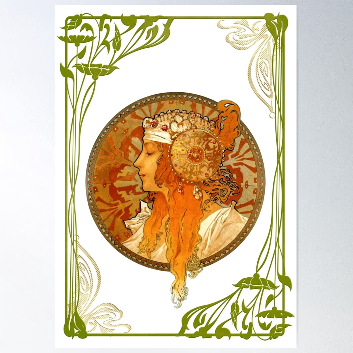 Art Nouveau Alphonse Mucha Blank Poster Wall Art, Modern Wall Decor For ...