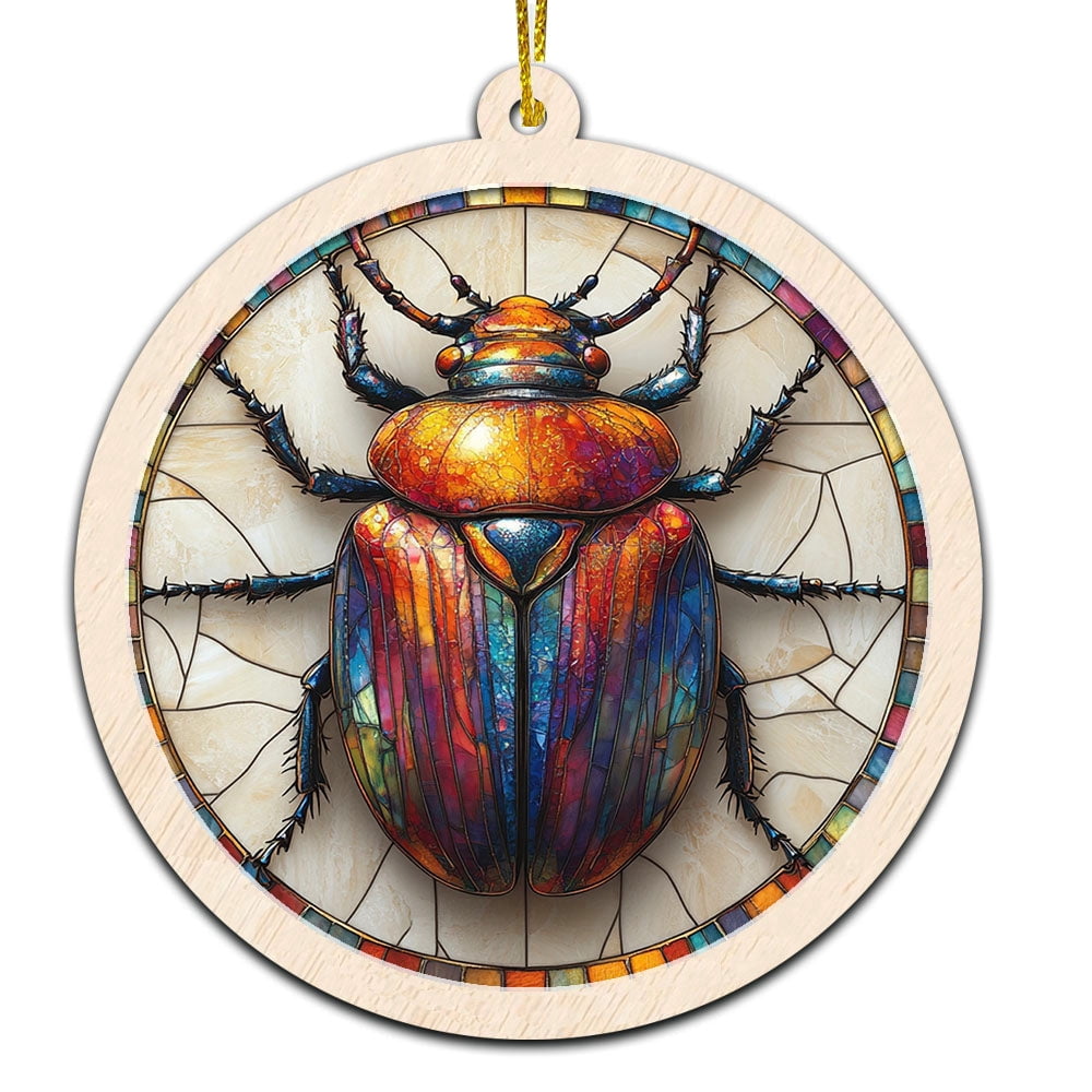 Art Nouveau Beetle Stained Glass Suncatcher Ornament – Ornament Gift ...