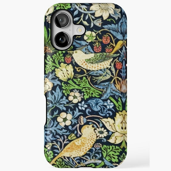 Art Nouveau Bird and Flower Tapestry Design for iPhone 17 to 11 Pro Max ...