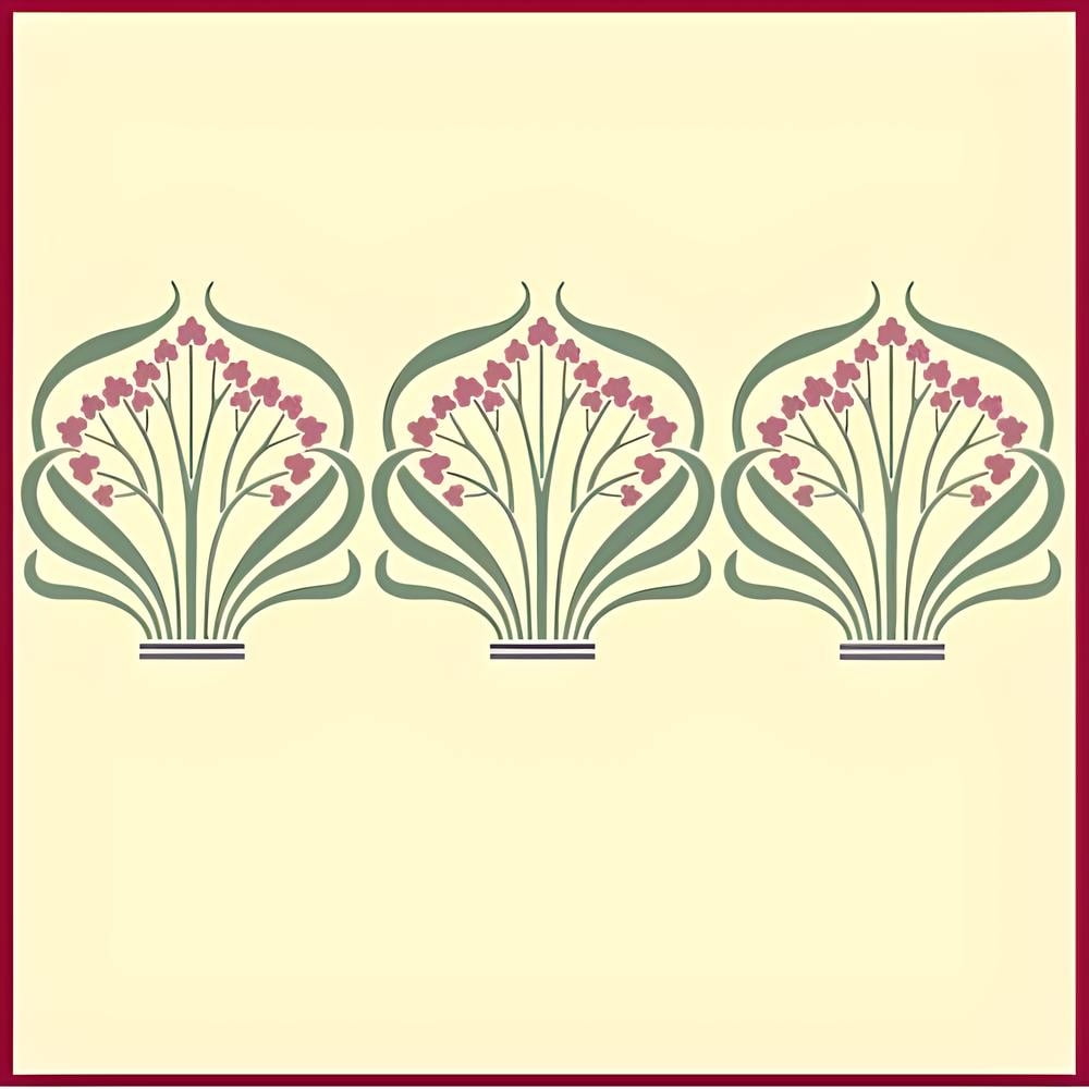 Art Nouveau Border 3 Stencil - International style decorative art ...