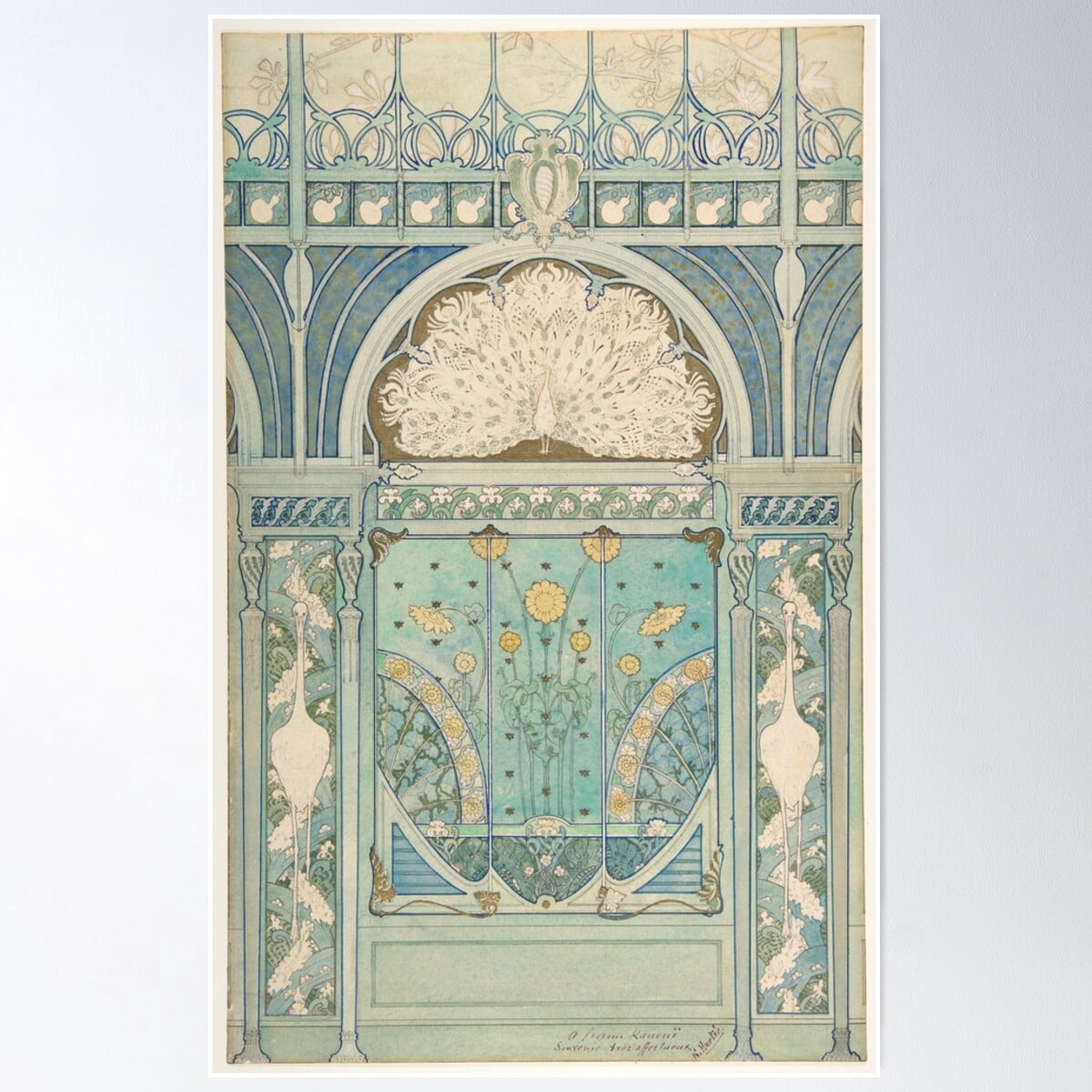 Art Nouveau Design Poster Wall Art Modern Wall Decor For Living Room ...