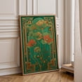 Art Nouveau Floral Green and Gold Botanical Vintage Poster Unframed ...