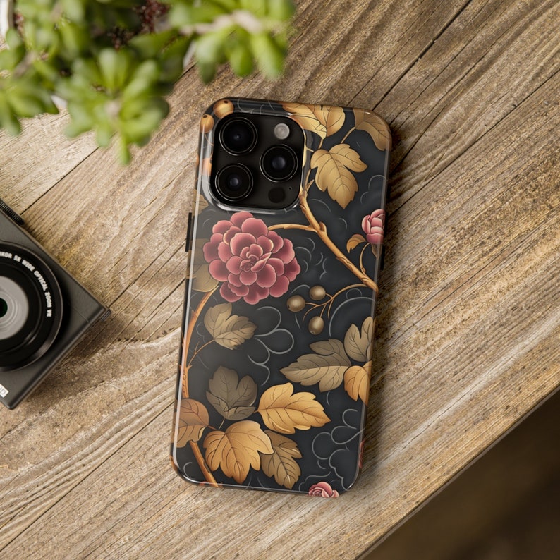 Art Nouveau Floral Phone Case for iPhone 11 to 16 Vines Blossoms ...