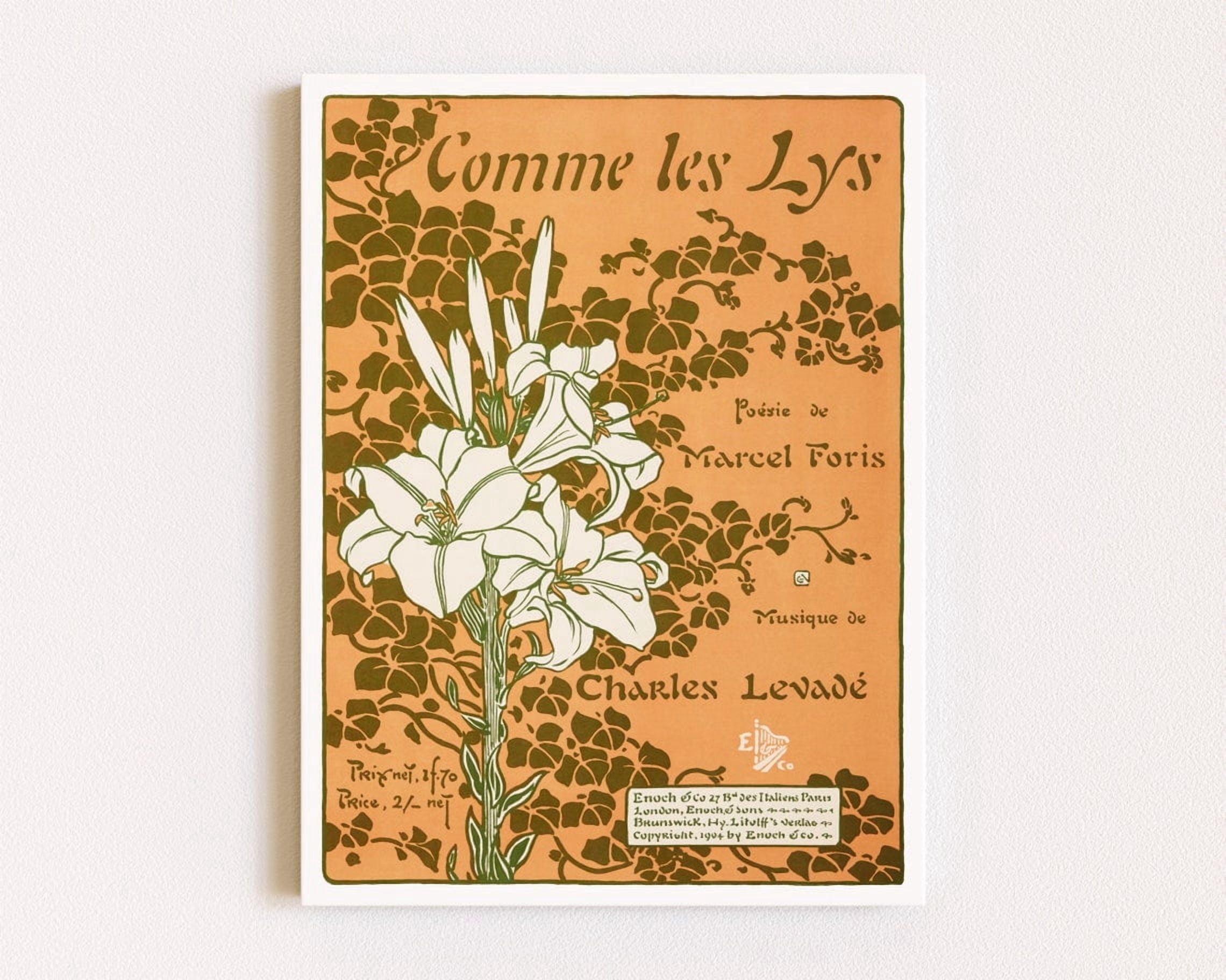 Art Nouveau French Flower Poster, Unframed Paper Poster 11x14in ...